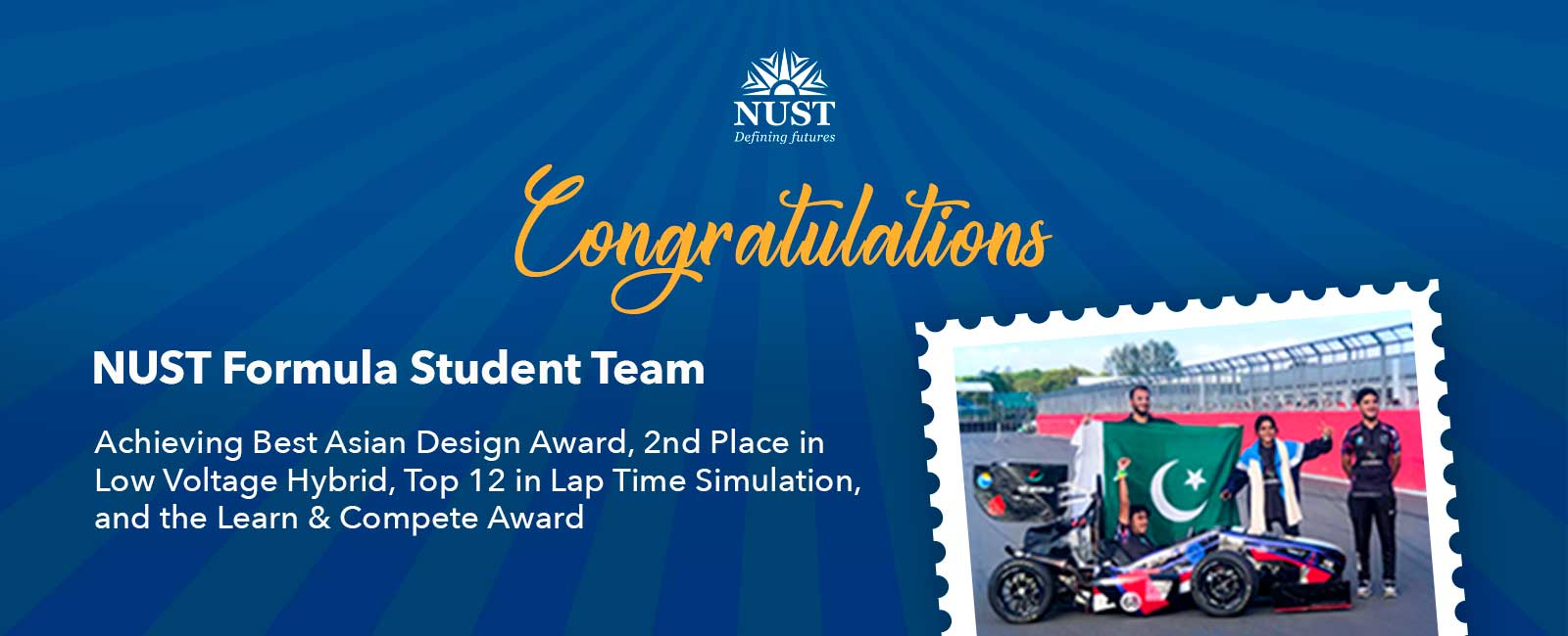 Congratulations to the NUST Formula Student Team for achieving ...