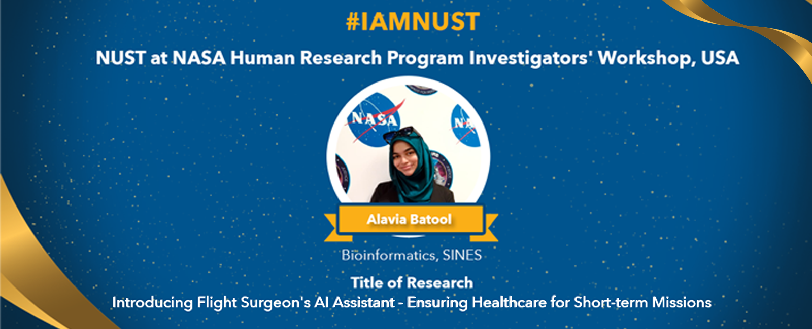 NUST Student Showcases Innovation at NASA HRP Workshop | NUST