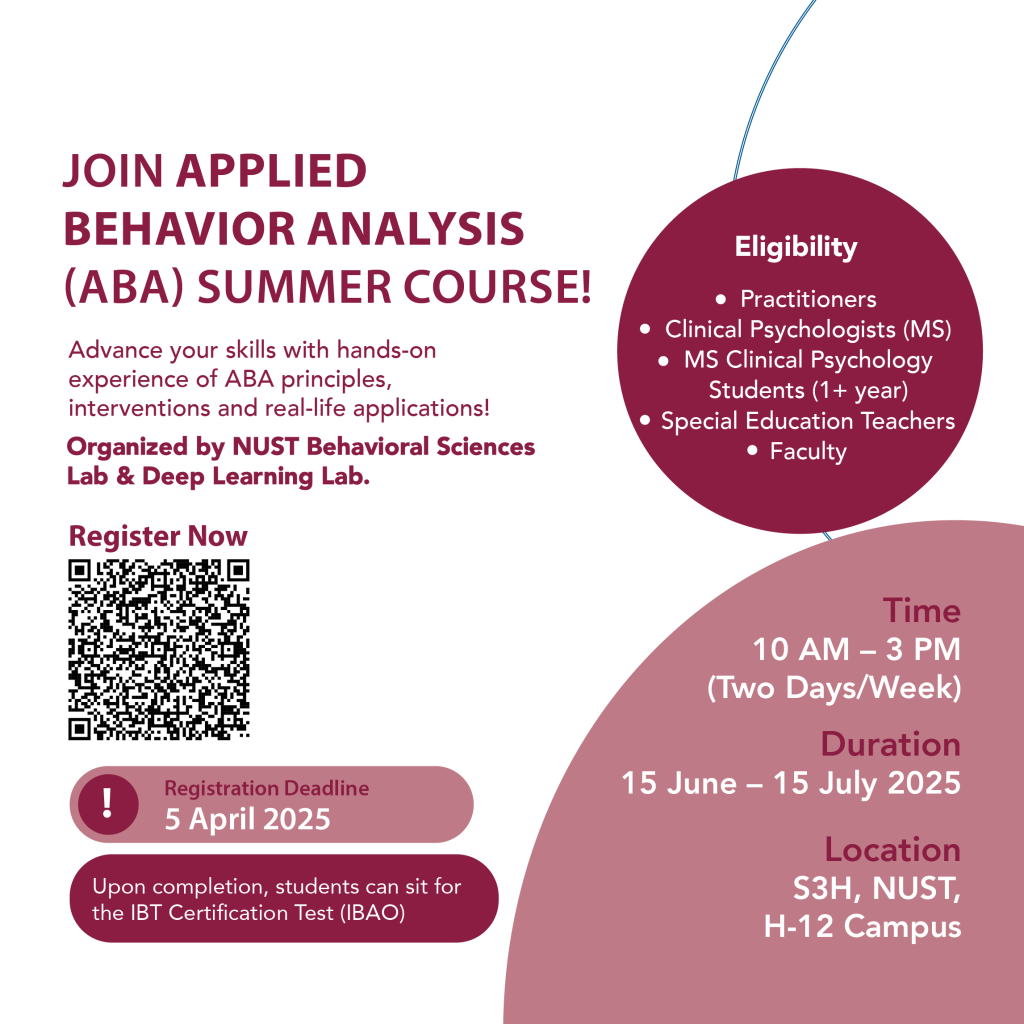Join Applied Behavior Analysis (ABA) Summer Course at S3H! | NUST